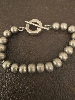Jewelry | Sterling Silver Bracelet Features Round Bead Balls With A ...